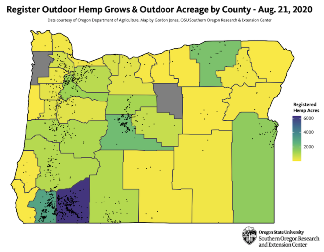 2020 Hemp Production: Oregon ahead of neighboring California - The Jacobsen